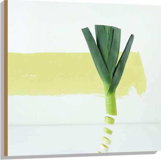 Hout - Plant - Prei - Eten - Groente - Groen - 80x80 cm - 9 mm dik ...