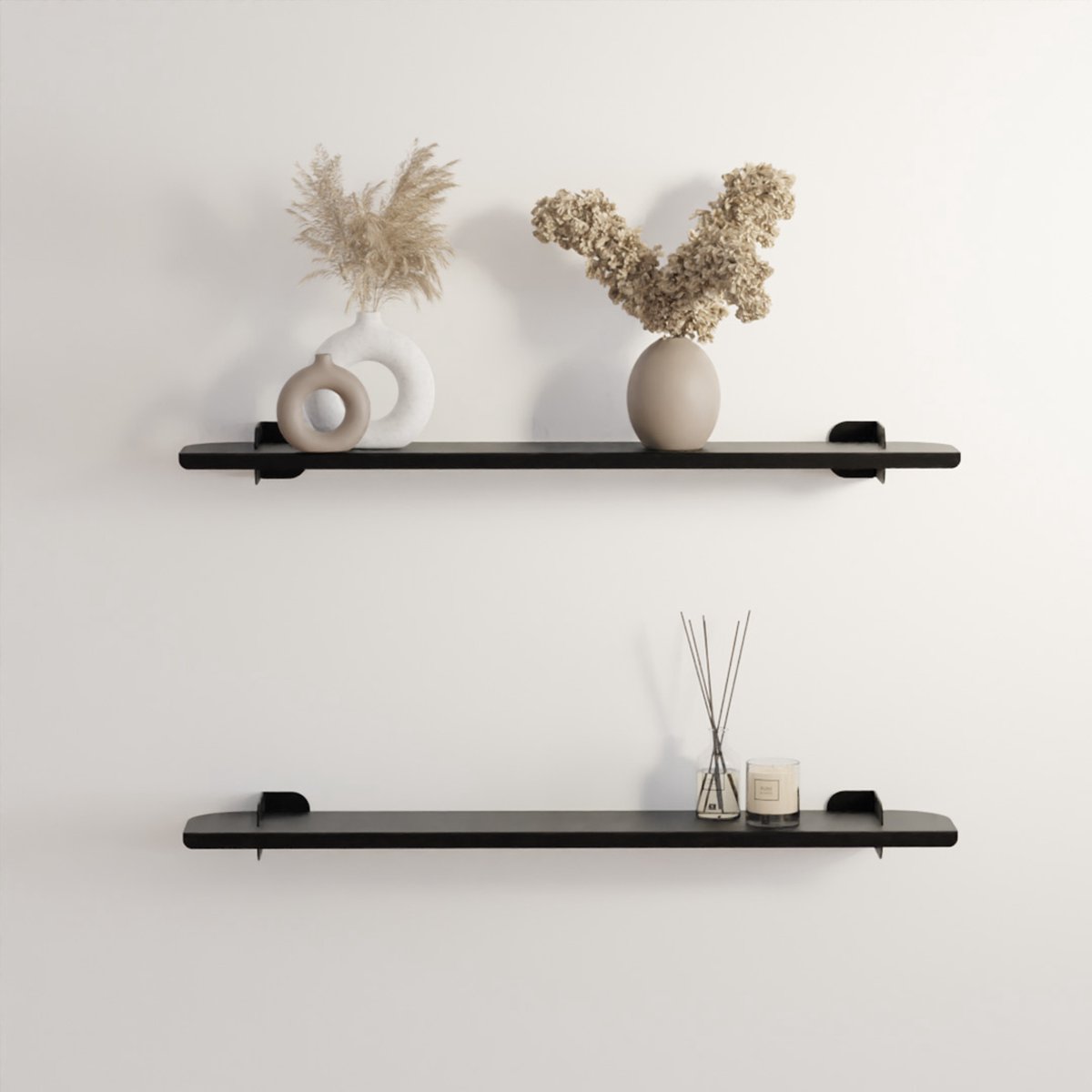 Indusigns Wandplank Staal - Zwart / 100cm x 14cm / Muurplank ...