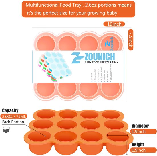 Silicone Baby Food Storage Box, bevriezen siliconen Baby pap met ...