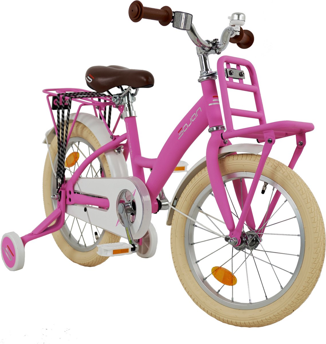 Sajan - Kinderfiets - 16 inch - Mat-Roze - Meisjesfiets - 16 inch fiets ...