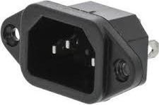 Soldeerbaar C14 Chassis - 250V - 10A - Zwart | bol.com