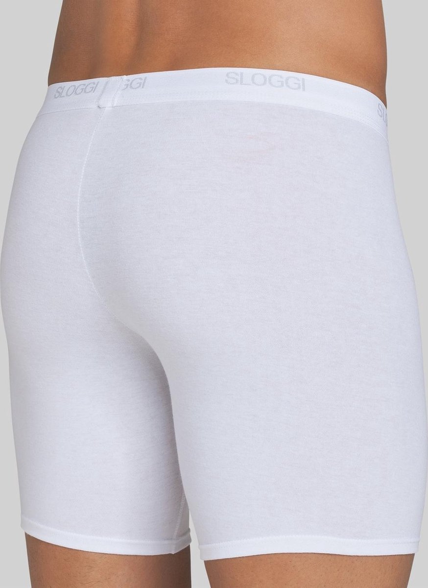 sloggi men Basic Heren Boxershort lange pijp - Wit - Maat L | bol.com