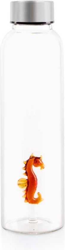 Balvi Drinkfles Sea Horse 500 Ml 23 Cm Glas/rvs Transparant | bol