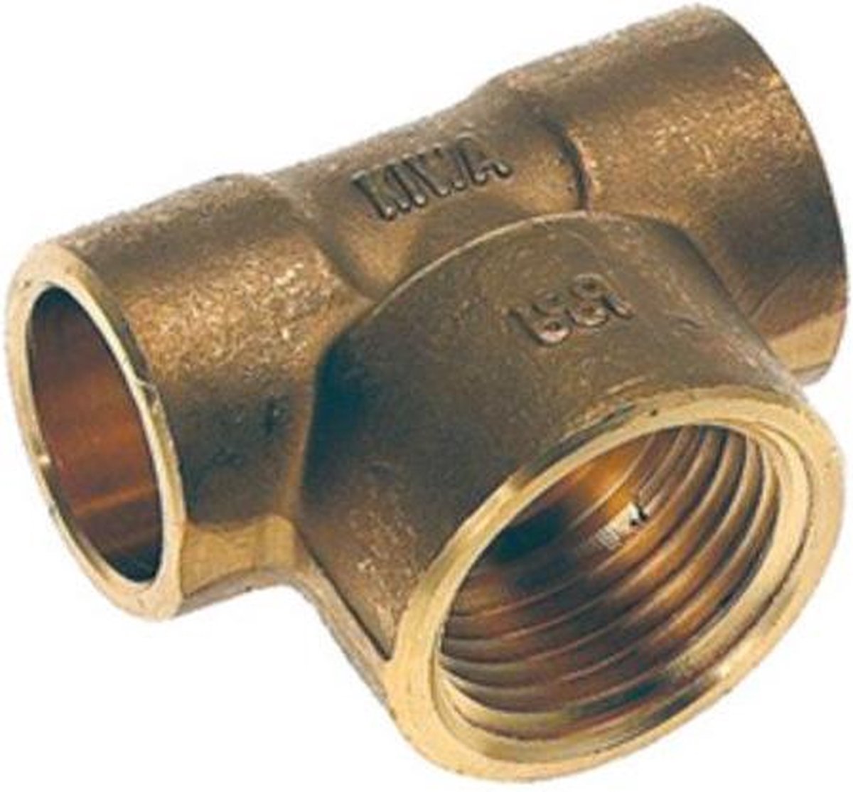 Bonfix soldeer t-stuk - 15 x 1/2 x 15 mm binnendraad messing | bol.com