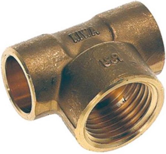 Bonfix soldeer t-stuk - 15 x 1/2 x 15 mm binnendraad messing | bol.com