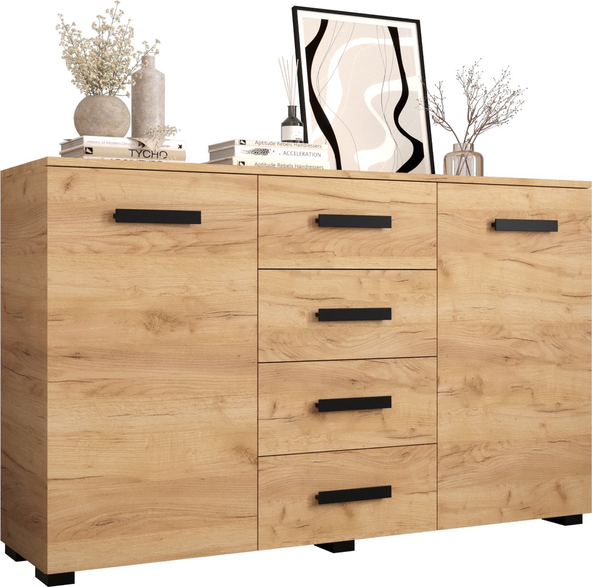 InspireMe- Dressoir - Commode - Moderne Ladenkast - Kast - ( Breedte ...