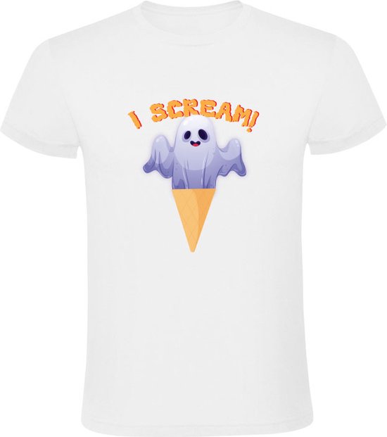 I scream Heren T-shirt | Halloween | oktober | spook | ijs | Wit | bol.com