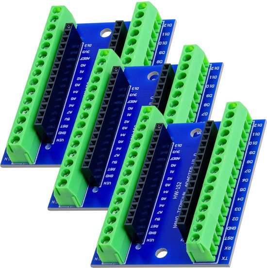 AZDelivery 3x Nano V3.0 Terminal Adapter Board met Schroefklemmen ...