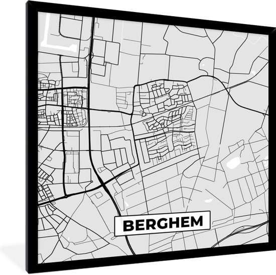Fotolijst incl. Poster - Plattegrond - Berchem - Kaart - Stadskaart ...
