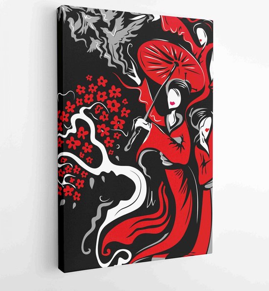 Magic Geisha, Japanese Art (Vector Art) - Moderne schilderijen ...