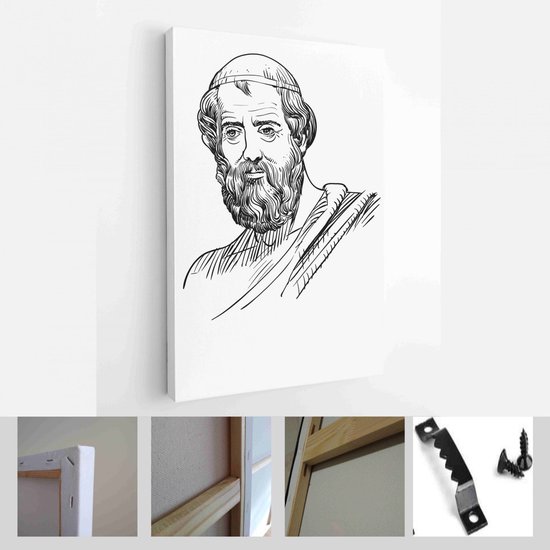 Platon (428-348 av. J.-C.) portrait en dessin au trait. Il Était Un ...