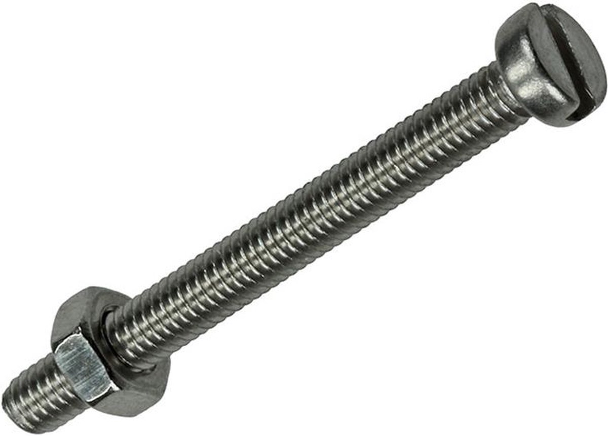 Mack RVS Metaalschroef Met Moer 8 stuks M4 x 40 mm | bol.com