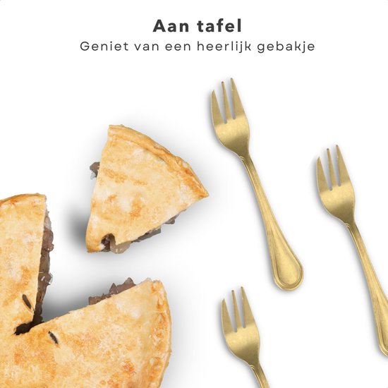 Cheqo® Gouden Gebaksvorkjes - Dessertvorken Goud - Goud Bestek ...