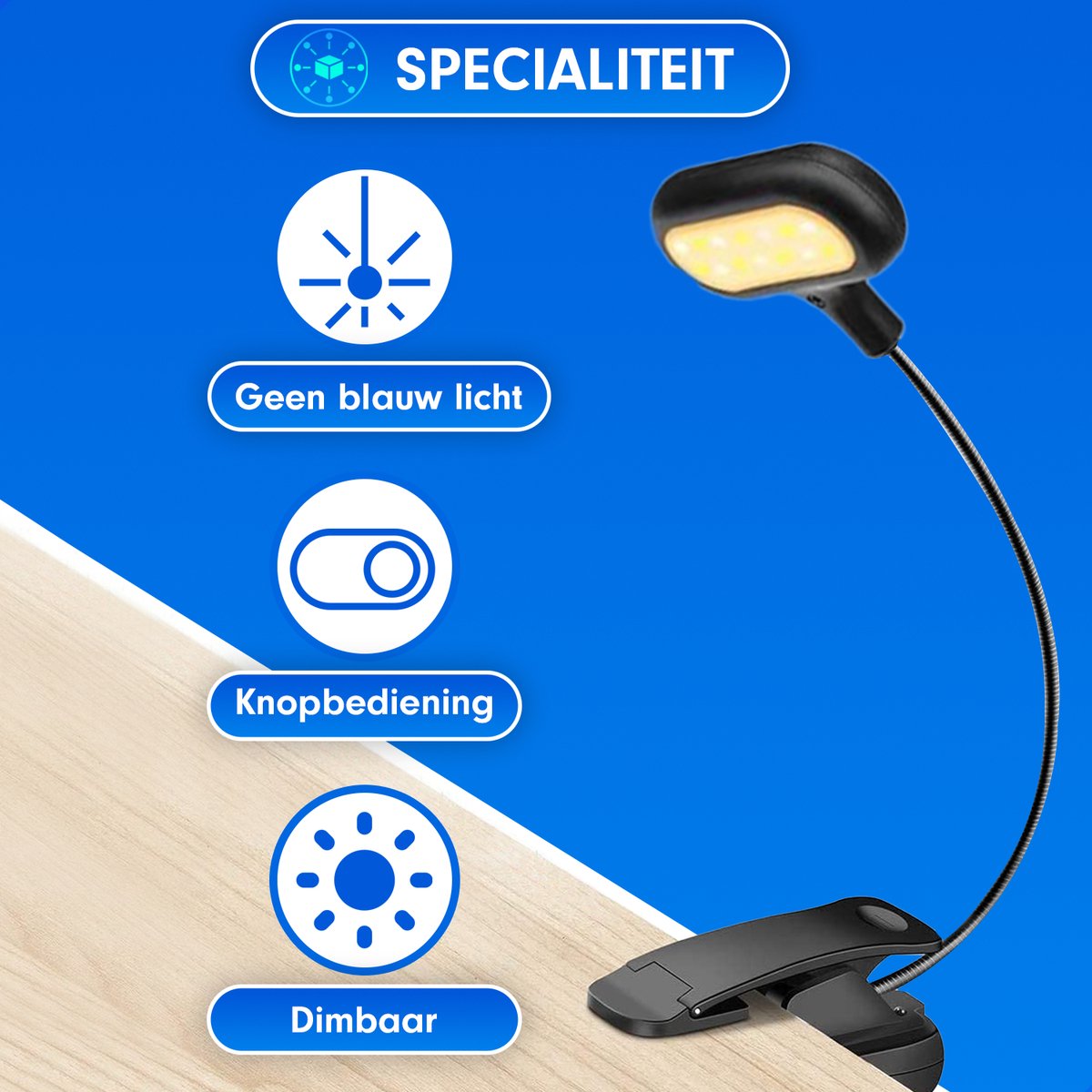 Leeslamp - Bureaulamp - Leeslampje voor boek - Klemlamp - Bedlamp ...