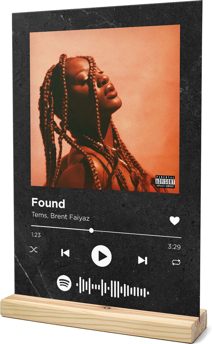 Songr Spotify Plaat - Found - Tems, Brent Faiyaz - 20x30 - Zwart ...