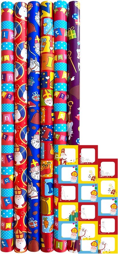Sinterklaas Sint Inpakpapier Cadeaupapier - 70 cm x 3 meter - 12 rollen ...