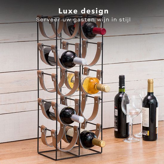 Cheqo® Wijnrek - Wijnfleshouder - Flessenrek - Flessenhouder voor 10 ...