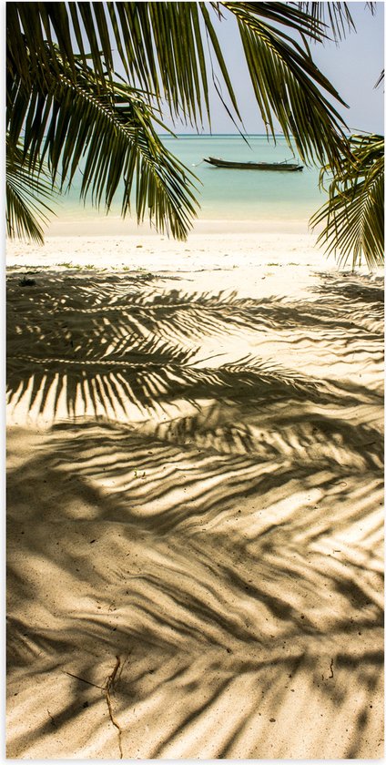 WallClassics - Poster (Mat) - Mooie Schaduw van Palmboom in het Zand ...
