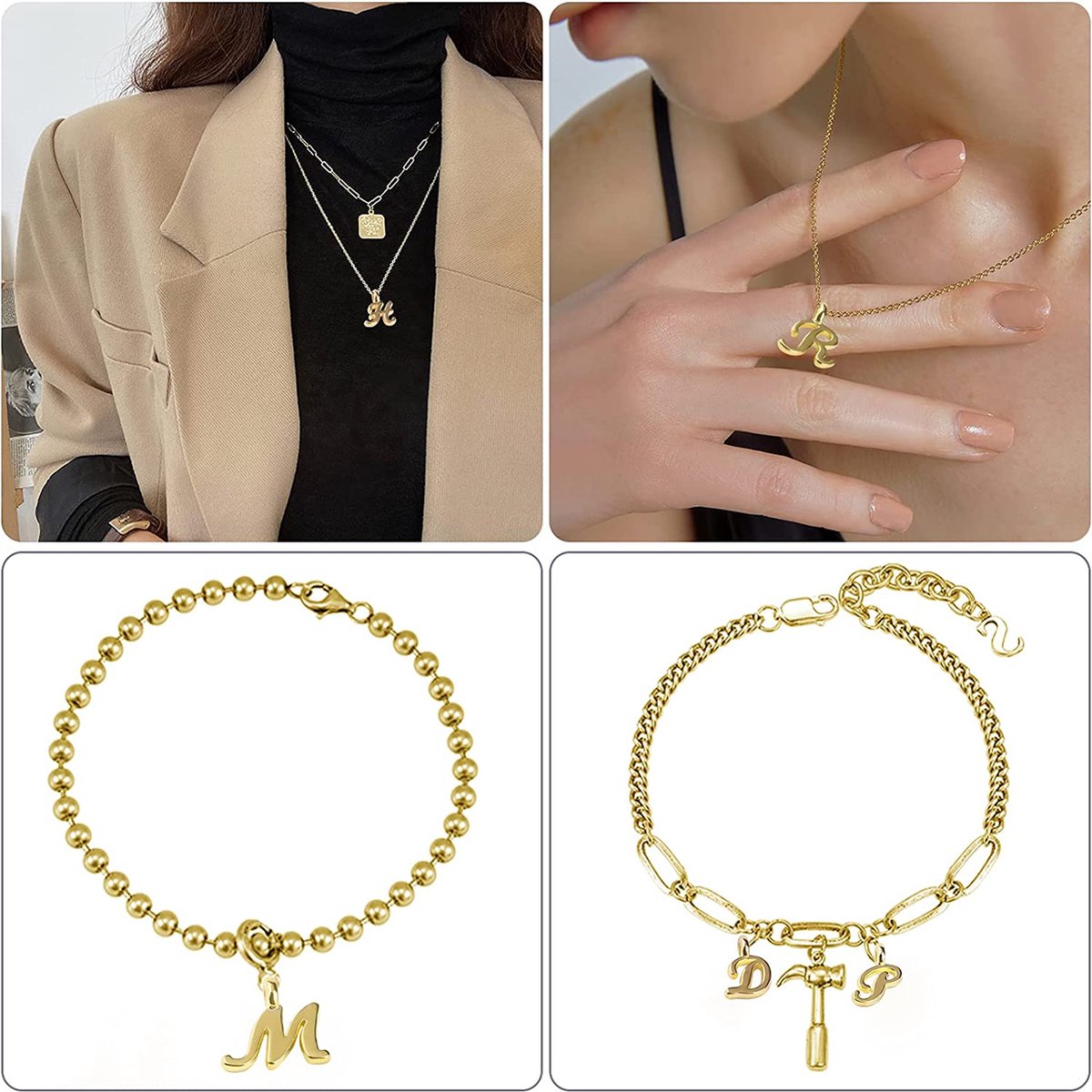 SAVITA 130 Stuks ABC Brief Charms Mini Alfabet A-Z Zinklegering Armband Ketting... | bol