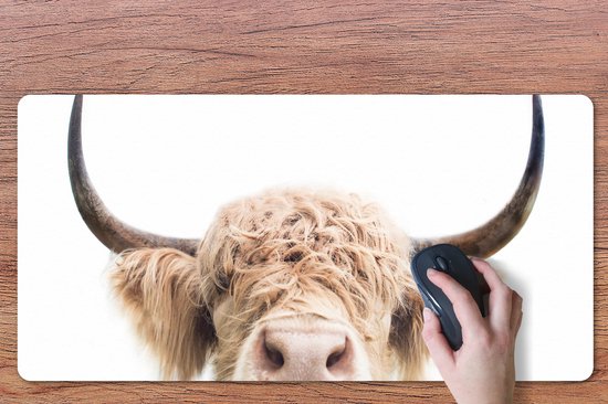 Bureau onderlegger 80x40 cm - Muismat Koe - Hoorns - Dieren - Natuur ...