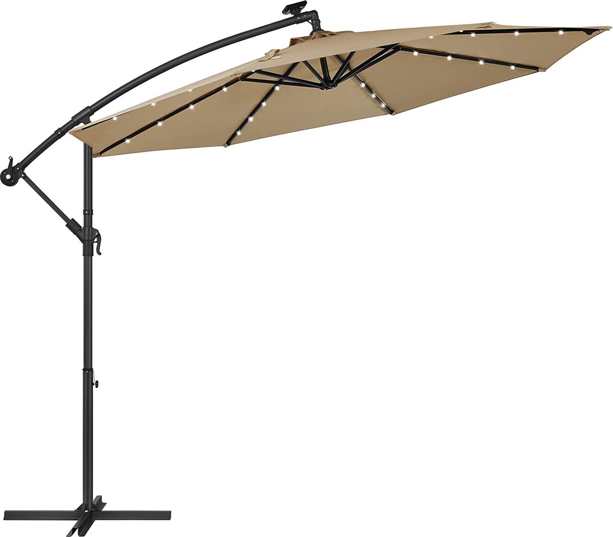 Parasol Met Led-Verlichting Op Zonne-Energie, Verkeerslichtparasol ...