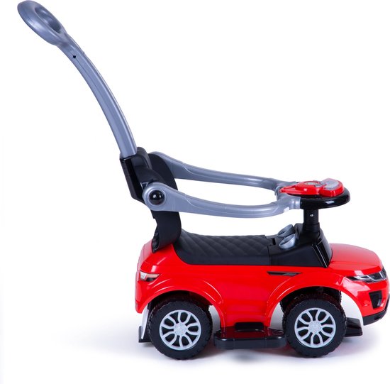 Loopwagen met duwstang + kap – Interactief – Rood | bol