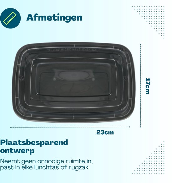 LaCardia Meal Prep Bakjes - Set van 10 Vershoudbakjes met Deksel - 1 ...