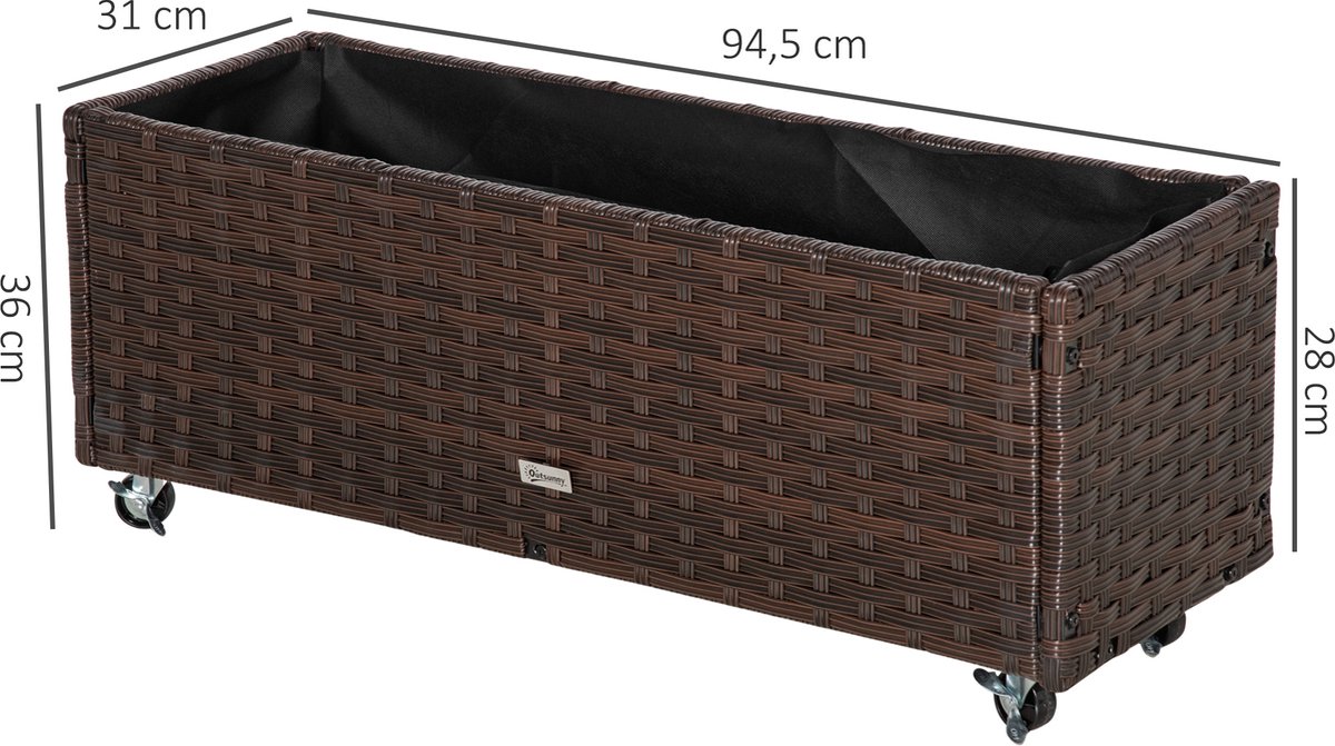 Outsunny Hochbeet mit Rollen 867-097 | bol.com