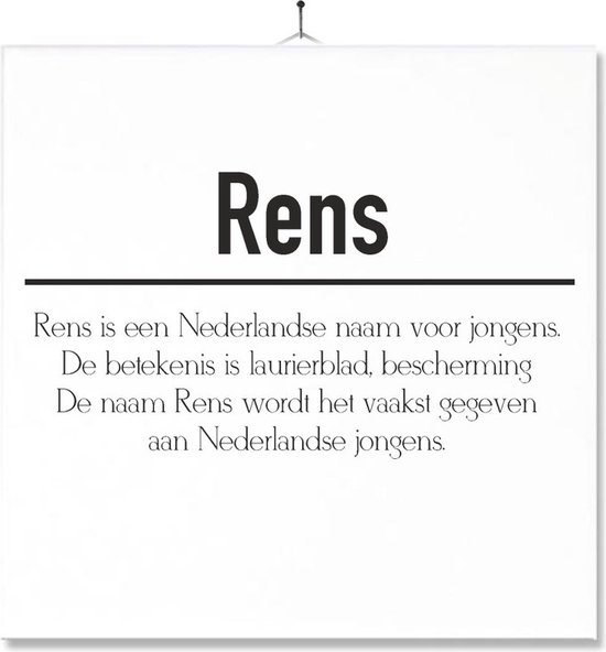 Tegel Met Opdruk | Betekenis | Kado | Cadeau | Met Naam - Rens | bol