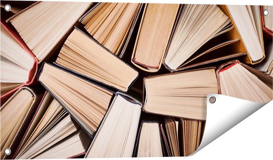 Gards Tuinposter Boeken Bladzijdes bij elkaar - 80x40 cm - Tuindoek ...
