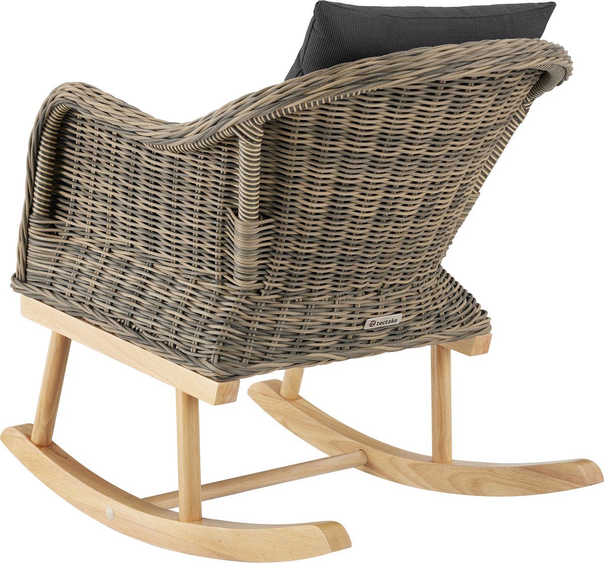 Tectake Wicker Schommelstoel Rovigo Met Voetenbank Vibo Natuur
