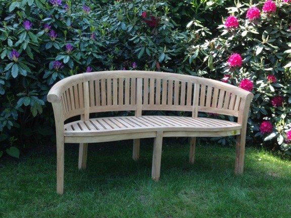 Teak tuinbank rond Washington 160cm | bol.com
