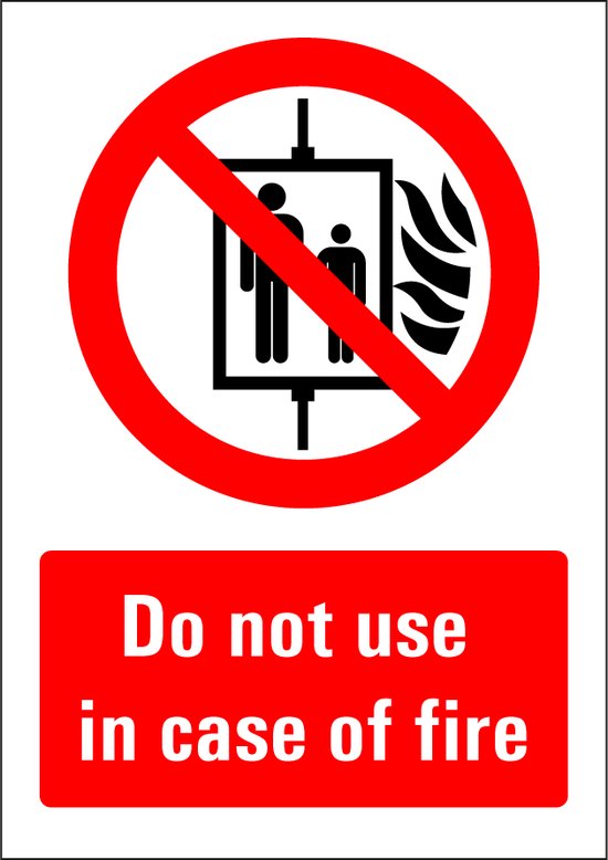Do not use in case of fire sticker 210 x 297 mm | bol