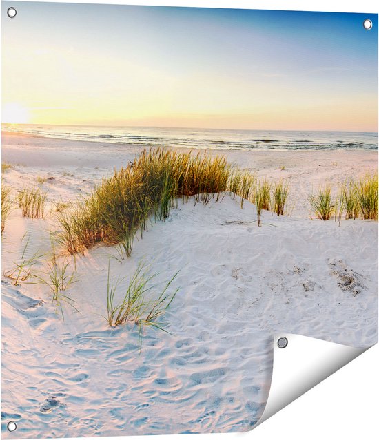 Gards Tuinposter Strand en Duinen tijdens Zonsondergang - 70x70 cm - Tuindoek -... | bol