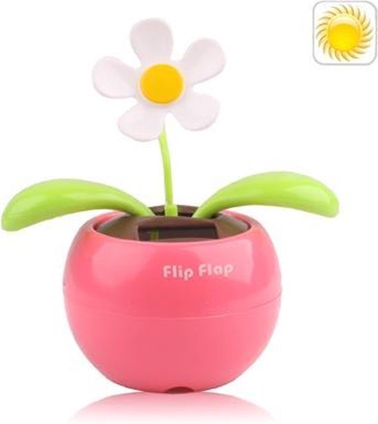 Solar Flip Flap Flower, willekeurige bloemkleurlevering (roze bloembak ...