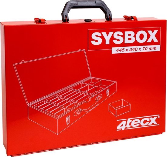 4tecx Sysbox 445X340X70Mm Rood 23-Vaks | bol