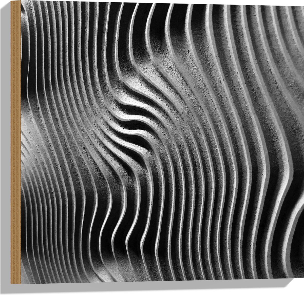 Hout - Wikkelend Patroon in Muur - 50x50 cm - 9 mm dik - Foto op Hout ...