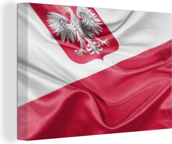 Canvas Schilderij Een close up van de Poolse vlag - 120x80 cm ...