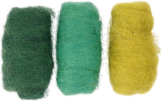 Gekaarde Wol, groen/turquoise harmonie, 3x10 gr/ 1 doos | bol