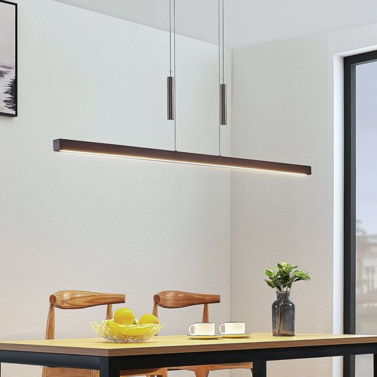 LED houten balk hanglamp Tamlin, donkerbruin | bol.com