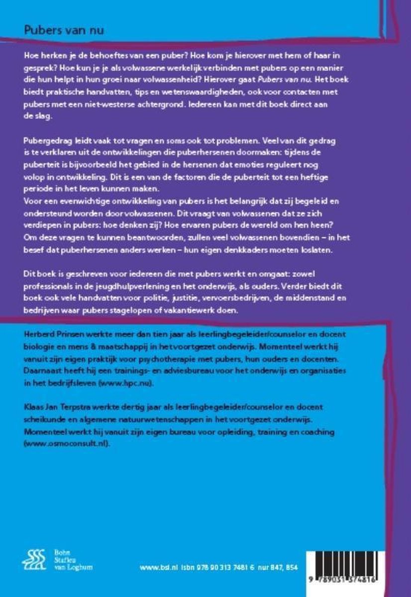Pubers van nu | 9789031374816 | Herberd Prinsen | Boeken | bol