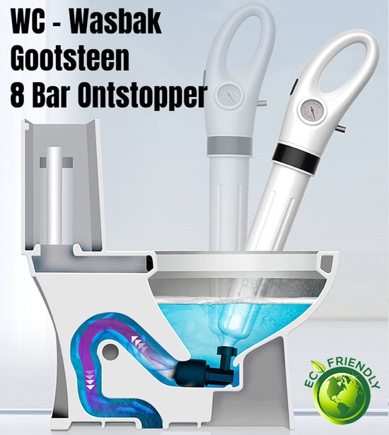 Allernieuwste.nl® Toilet Ontstopper - 8 bar hoge druk - Voor WC ...