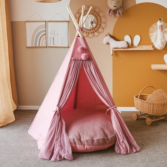Tipi tent | speeltent met tule | Roze | bol