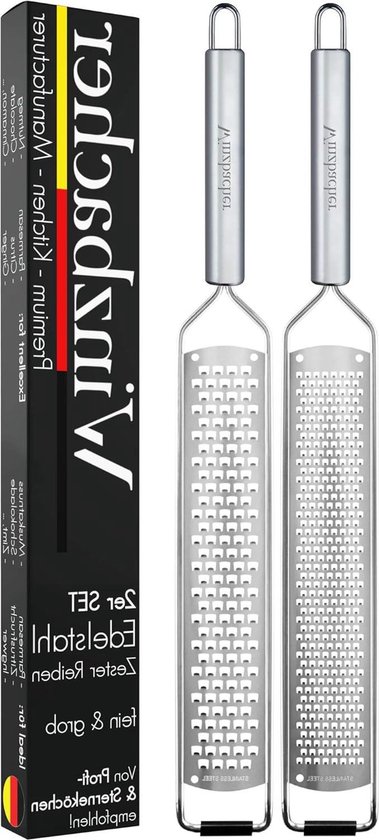 De originele set van 2 roestvrijstalen rasp parmezaanse rasp ...