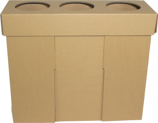 Kartonnen trio sorteer prullenbak - 20L - Afvalscheiden - Kleine ...