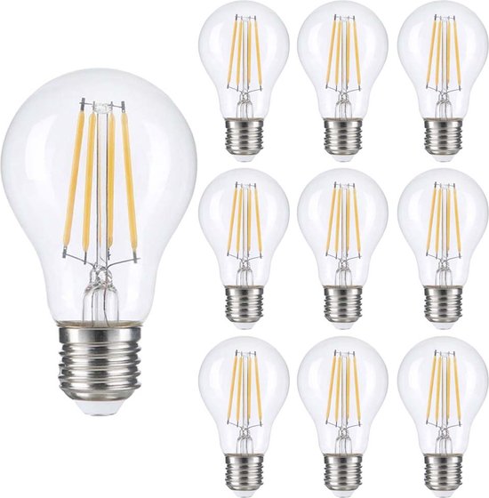 Bundelpakket | LED Filament lamp 10W | 1350lm | A60 E27 | 10 stuks | bol