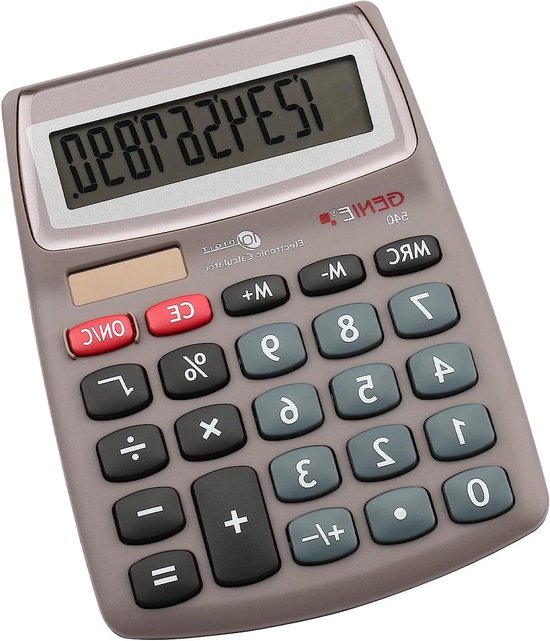 10-cijferige design-rekenmachine - dual power (zonne-energie en batterij) - compact... | bol