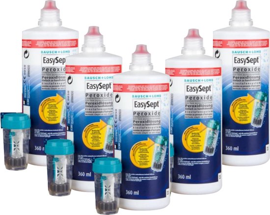 EasySept® Peroxidesysteem - 5x 360ml + 5x Lenshouder + 1x 355ml Saline ...