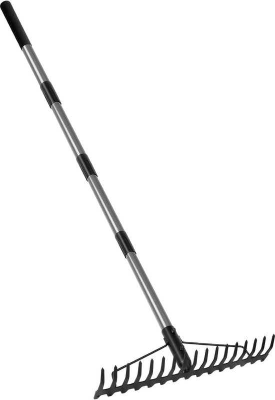 Heavy Duty Tuin Hark - 5.4FT Boog Hark RVS Handvat - 17 Stalen Tanden ...