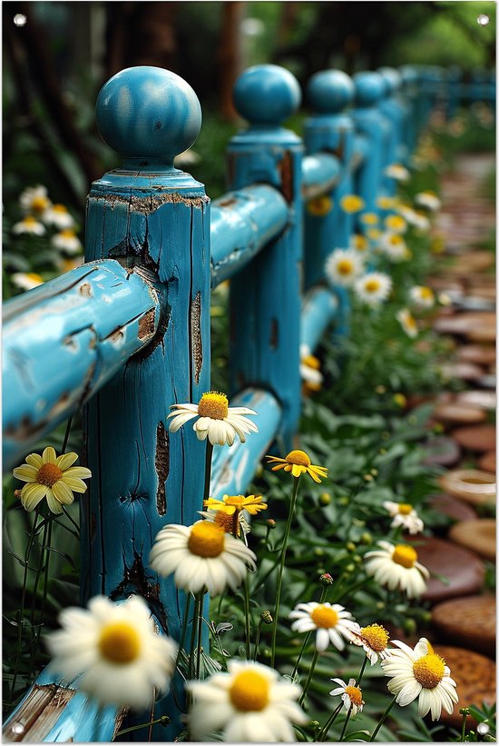 Bloemen poster - Plant poster - Tuinposter Hek - Tuinschilderij voor ...